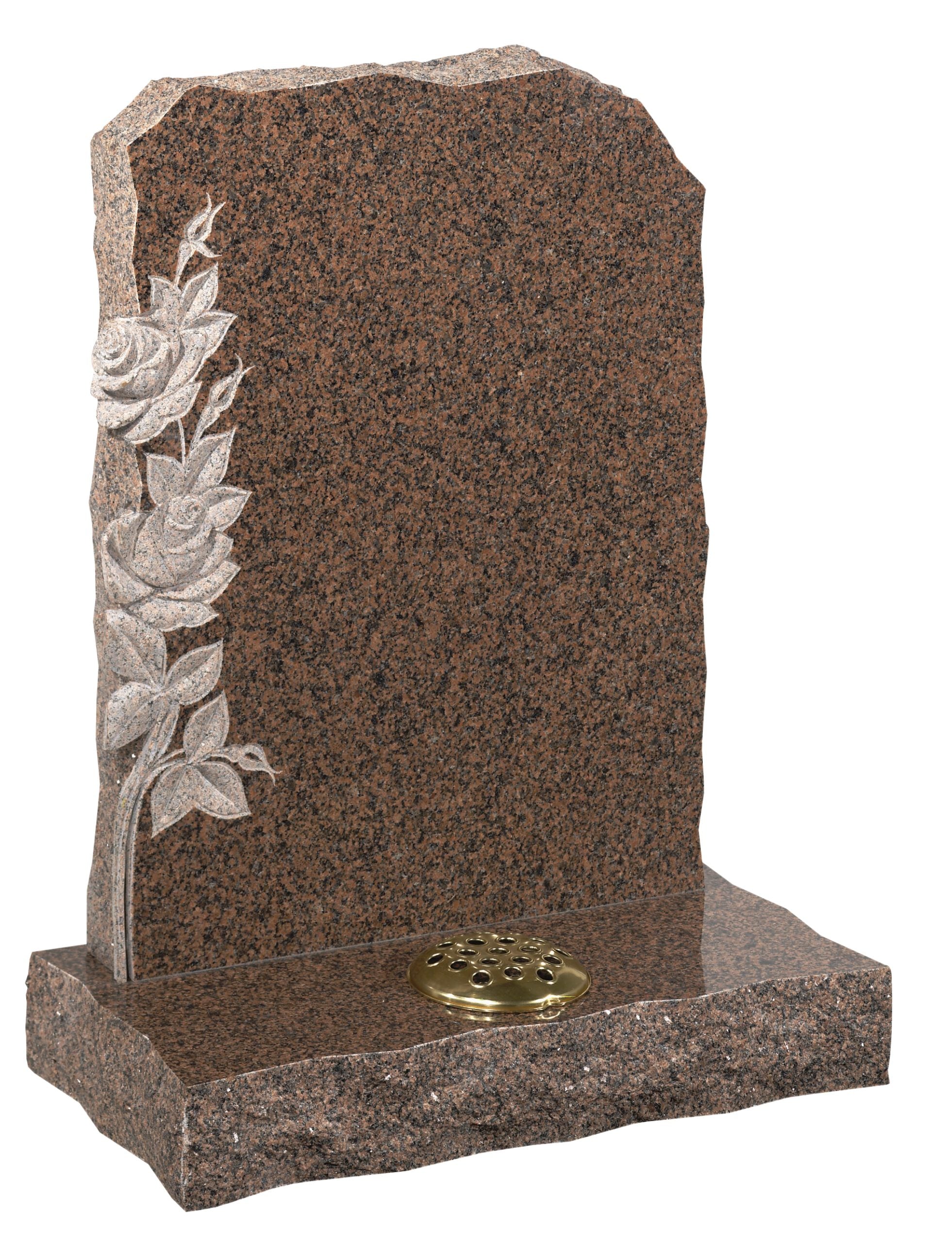Rustic Red Granite headstone with Carved roses (WG72) – Oxfordshire ...