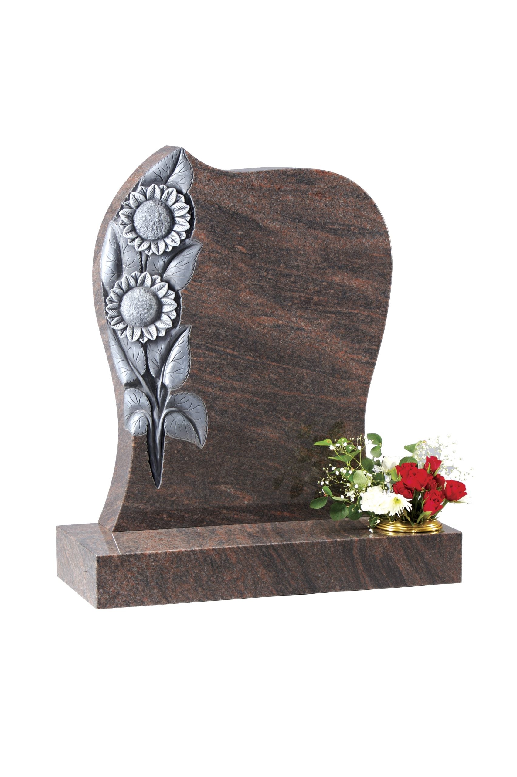 Rustic memorial with craved sunflowers (WG76) – Oxfordshire Memorials