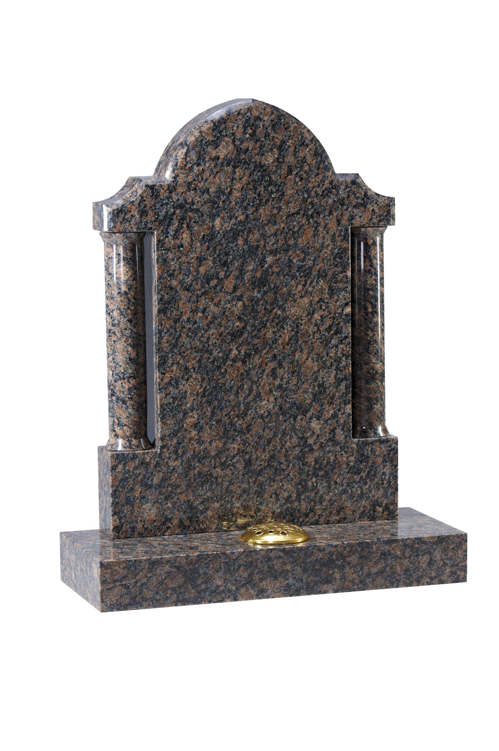 Sapphire brown gothic top Granite headstone (WG210) – Oxfordshire Memorials
