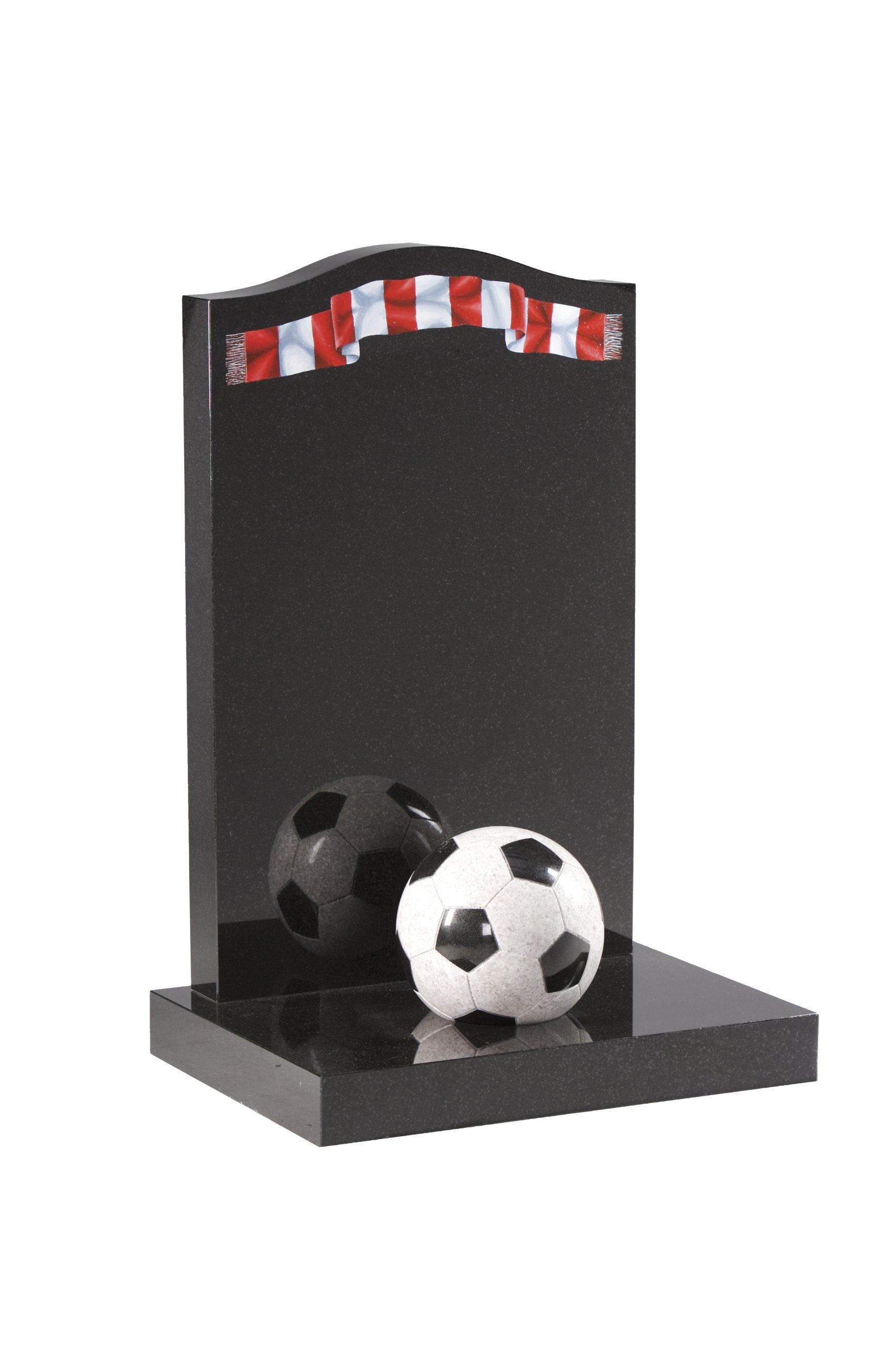 Granite headstone with football details (WG231) – Oxfordshire Memorials