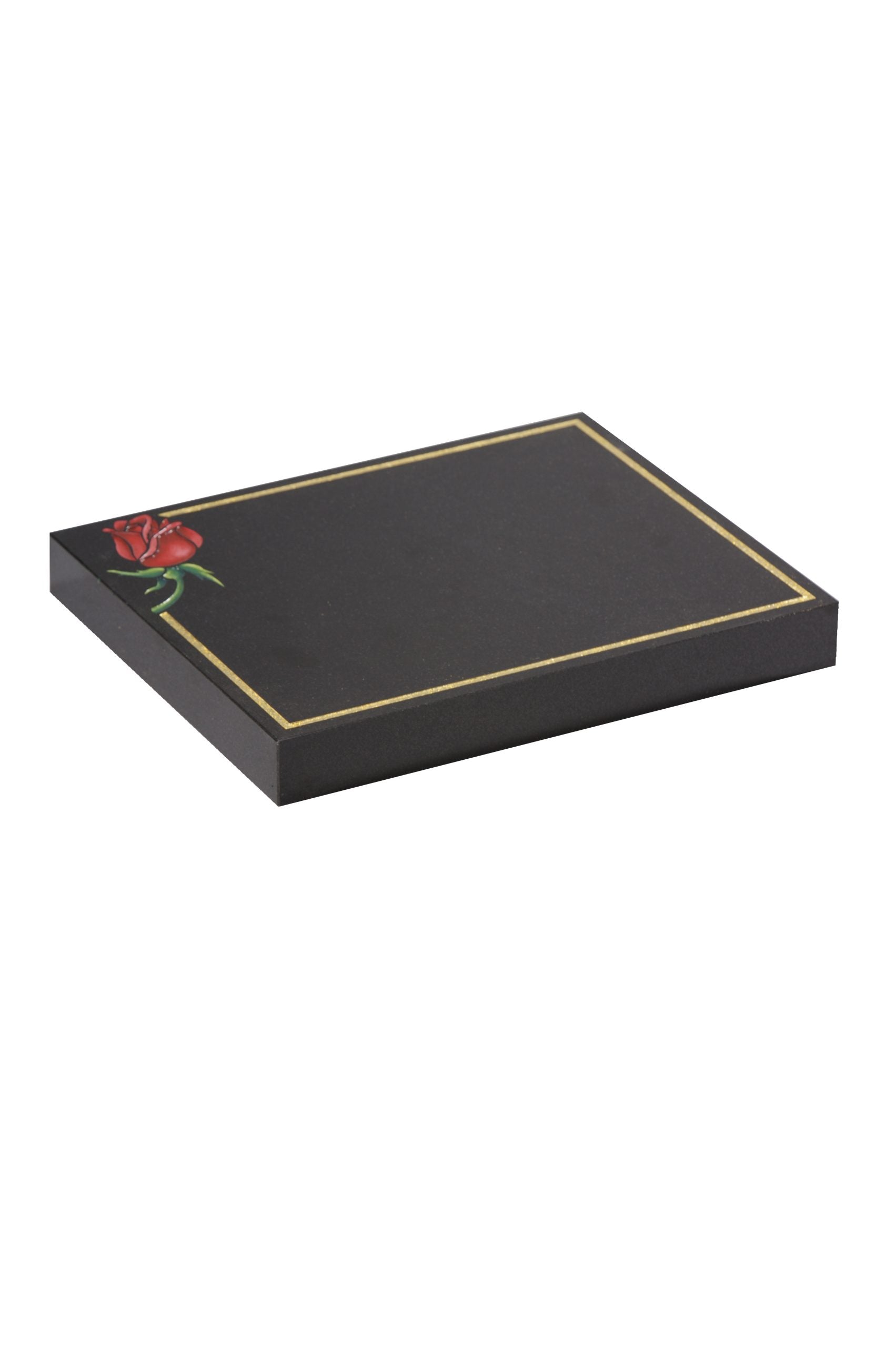 Black Granite cremation tablet with painted rose (WG245) – Oxfordshire ...