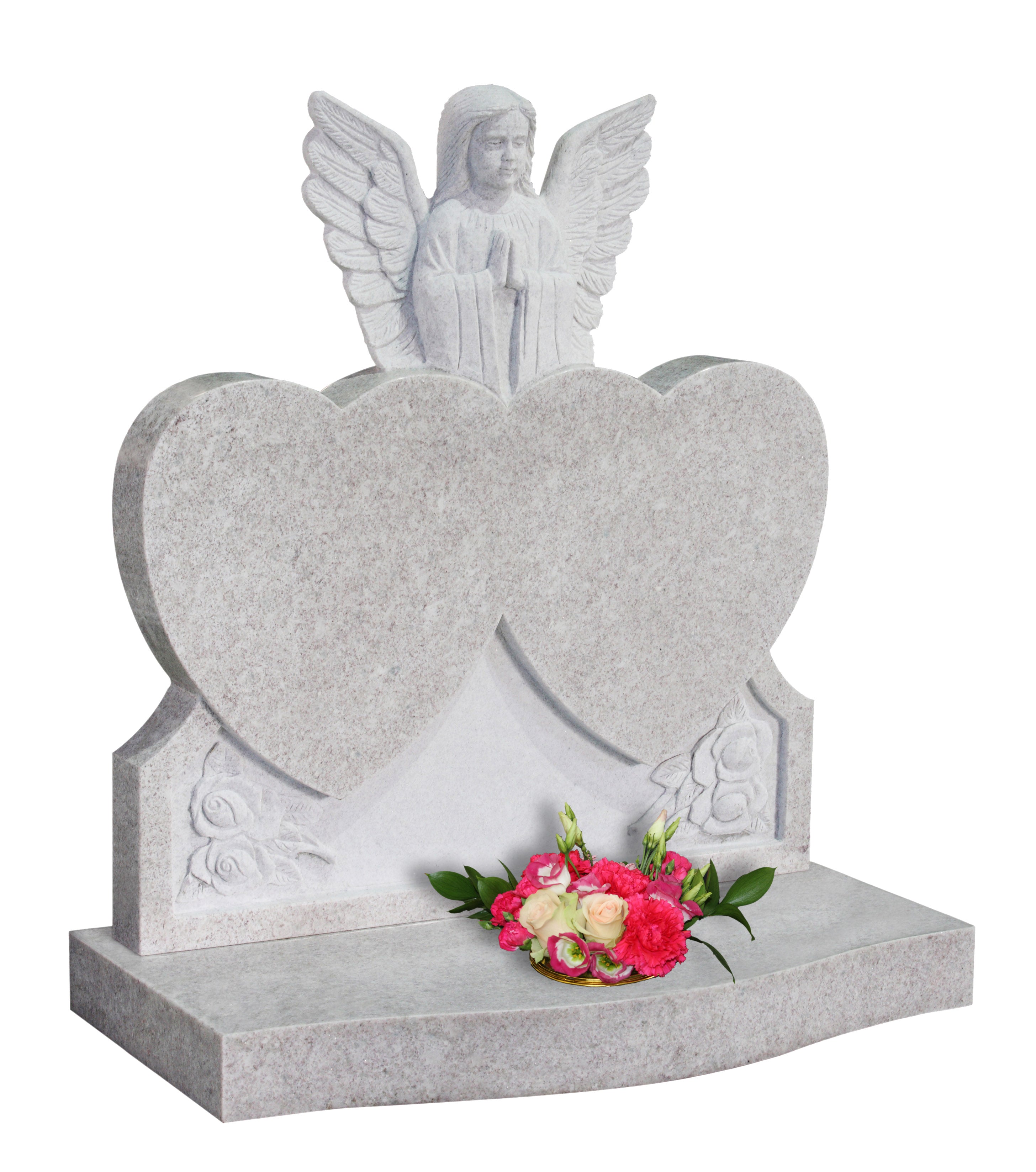White Pearl Granite Angel Headstone (ET102) – Oxfordshire Memorials