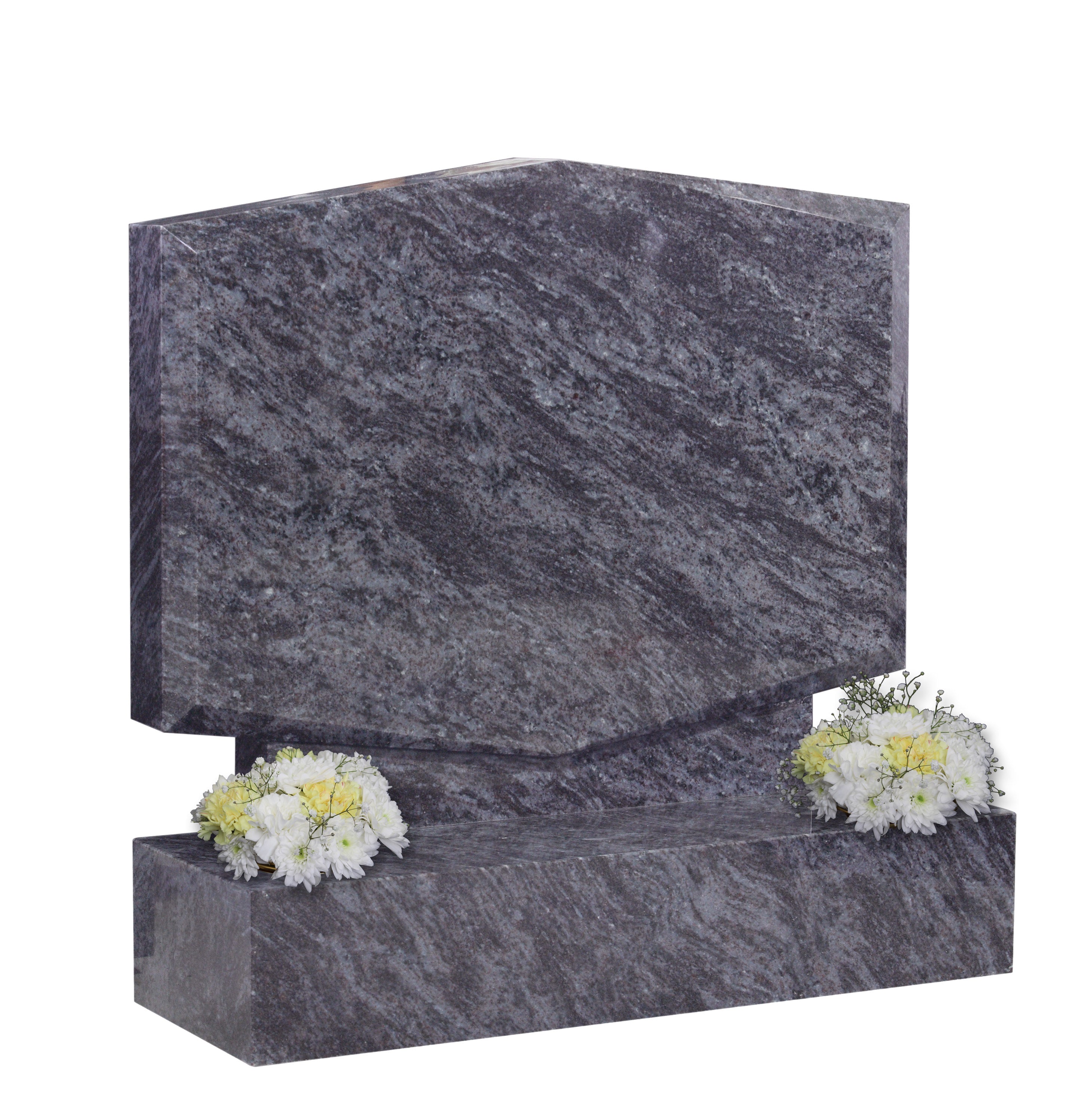 Bahama Blue Granite Shaped Headstone (ET127) – Oxfordshire Memorials
