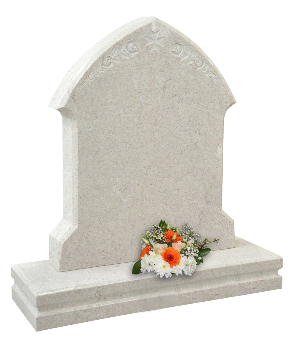 White Pearl Gothic Top with Roses and Cross Headstone (ET135 ...